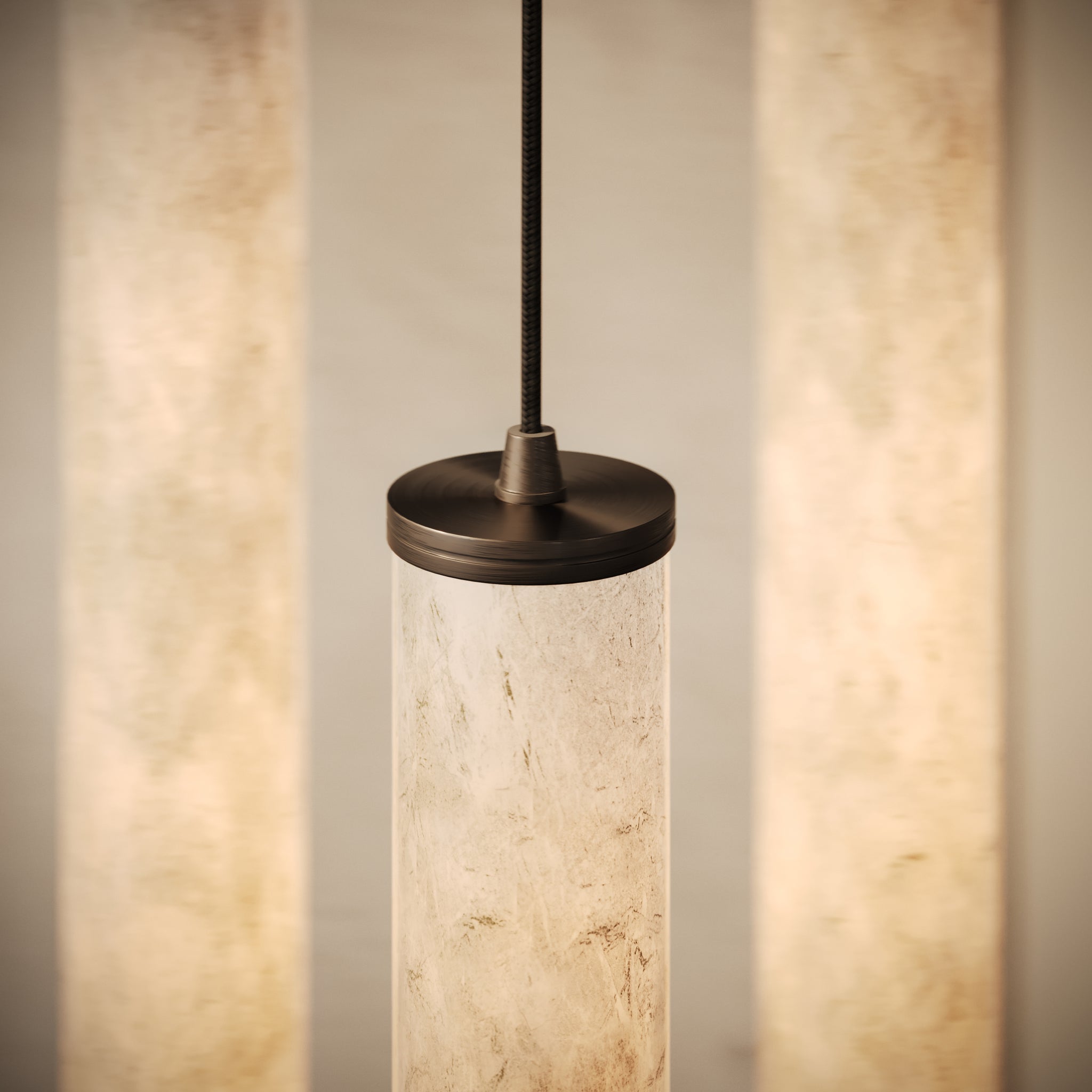 Luminosa Alabaster IP20 Pendant Light Deep Bronze 400mm - LUSSO