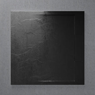Infinity Stone Shower Tray & Waste Matte Black (ALL SIZES) - LUSSO